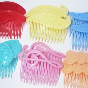 Vintage 1980s Decorative Hair Side Comb Set of 2 Heart, Music Clef, Dot ...