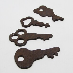 Authentic Antique Early 1900s Skeleton Key Lot, Cute Little Tiny Flat ...