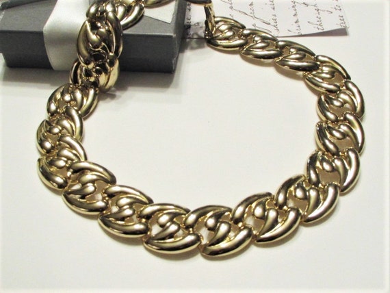 Vintage Chunky Gold Chain Statement Necklace, 18" Thi… - Gem