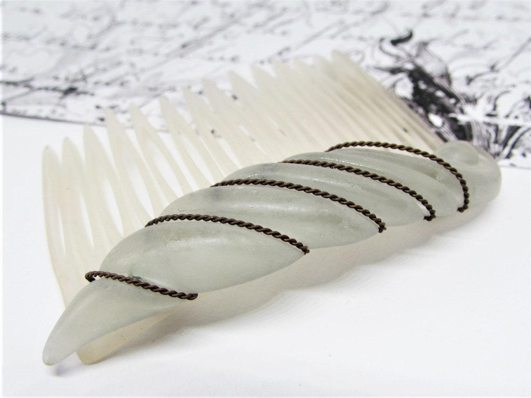 Unique Vintage 1970s FRENCH Translucent Hair Side Comb, Clear Smoke ...