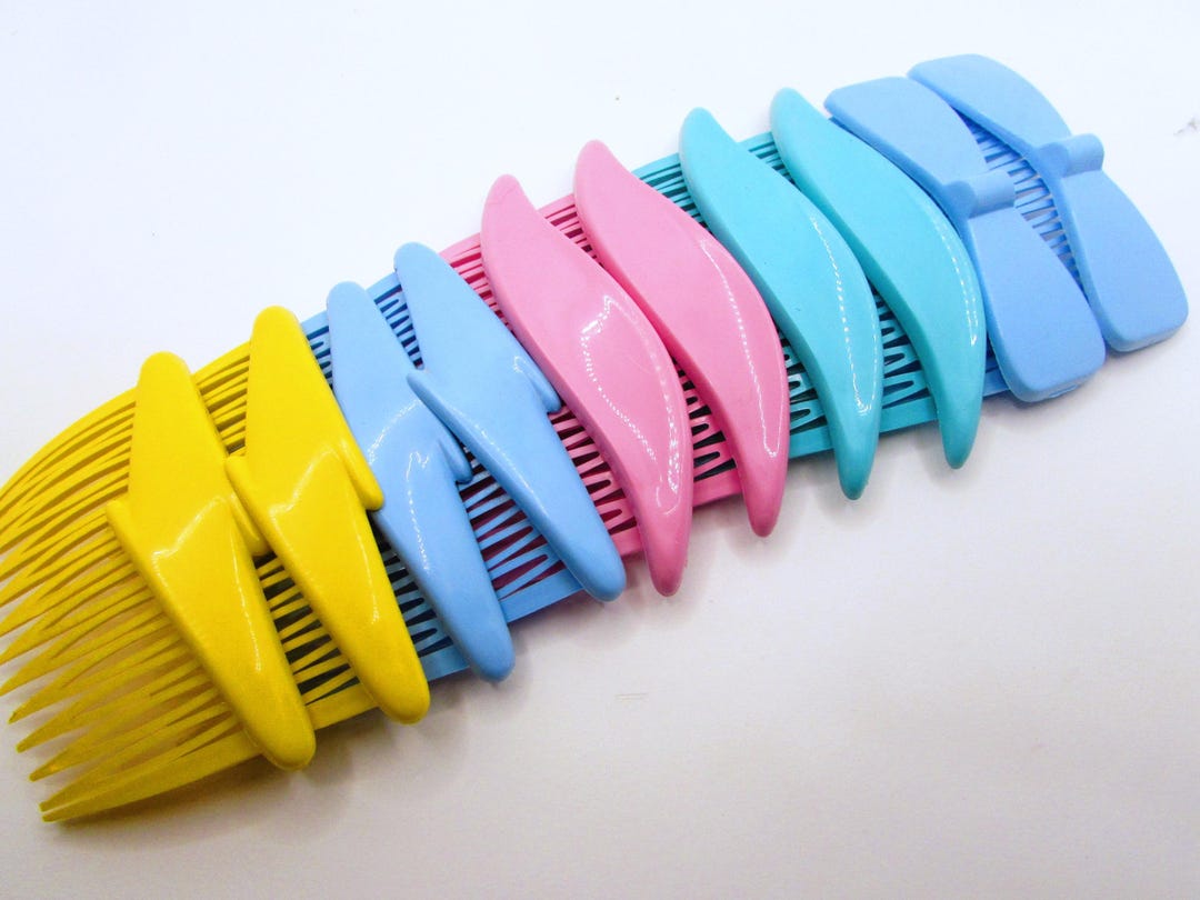 Pretty Vintage 1980s Goody Hair Combs Set, Colorful Pastel Decorative ...