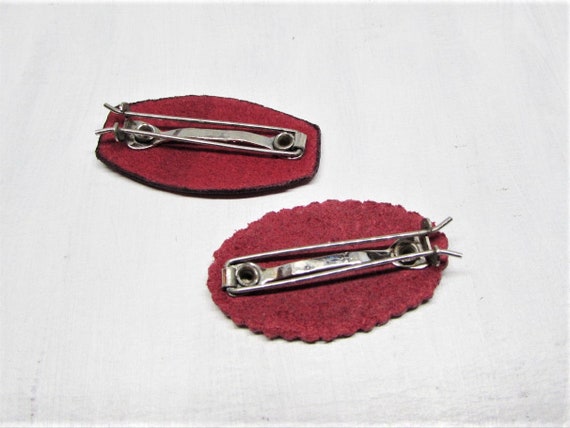 Set of 2 Boho Vintage 1970s Red Hair Barrettes- Bird … - Gem