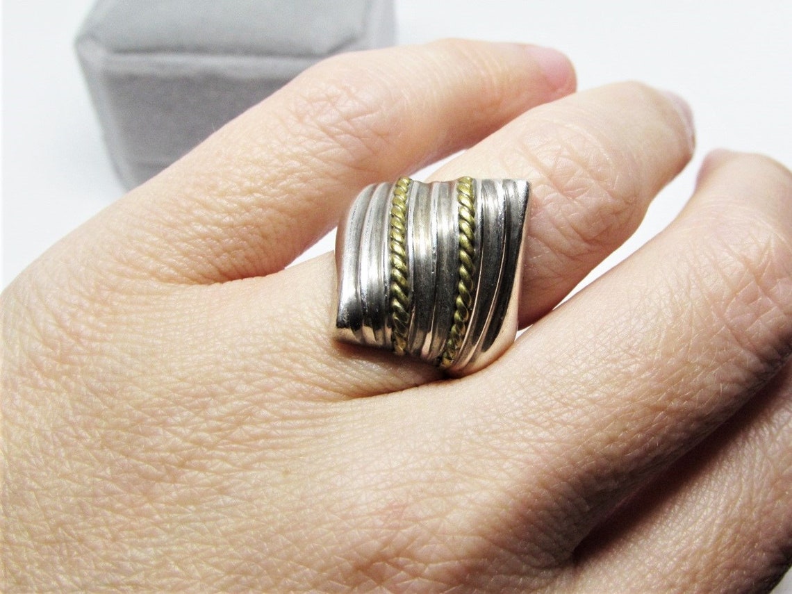 Vintage Mexican Sterling Silver Ring Modernist Geometric | Etsy