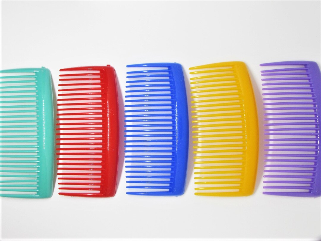 One 1 Large Vintage 1980s Backcomb Hair Comb Green Red Blue Yellow or ...