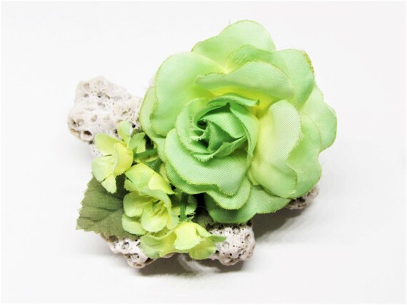 Lime green flower hair clip store