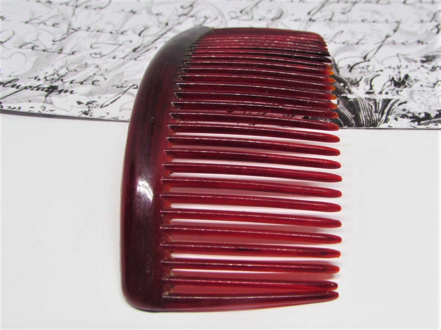 Rare Vintage 1940s GOODY Large 3.5 Cherry Red Backcomb - Etsy