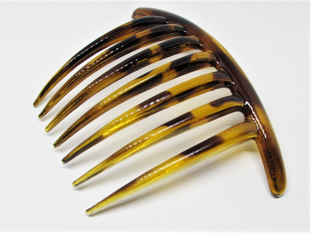 Vintage 1980s gran peine de pelo francés Twist Roll, carey-shell marrón ...