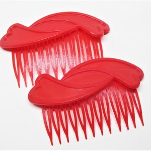 Vintage 1980s Decorative Hair Side Comb Set of 2 Heart, Music Clef, Dot ...