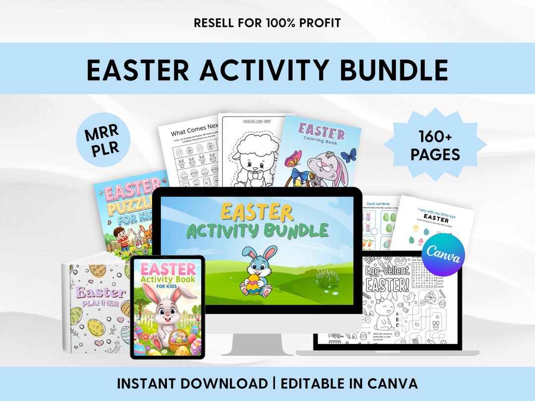 Easter Activity Printable Kids Bundle | Easter Coloring Book, Easter ...