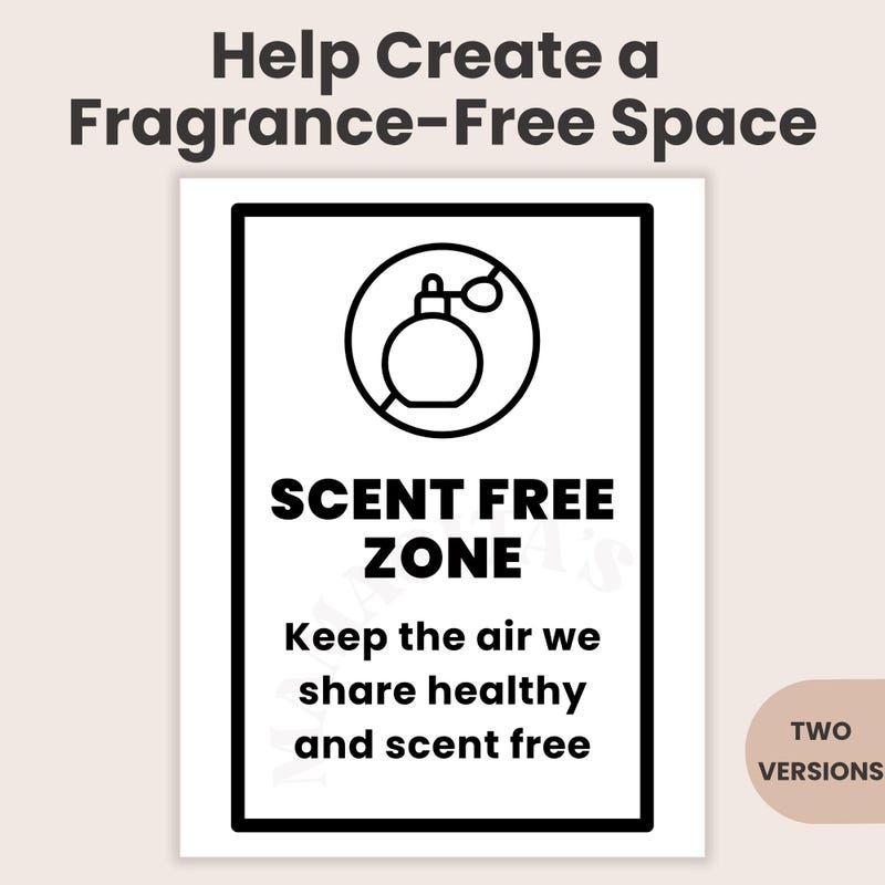 Scent Free Zone Sign - Etsy