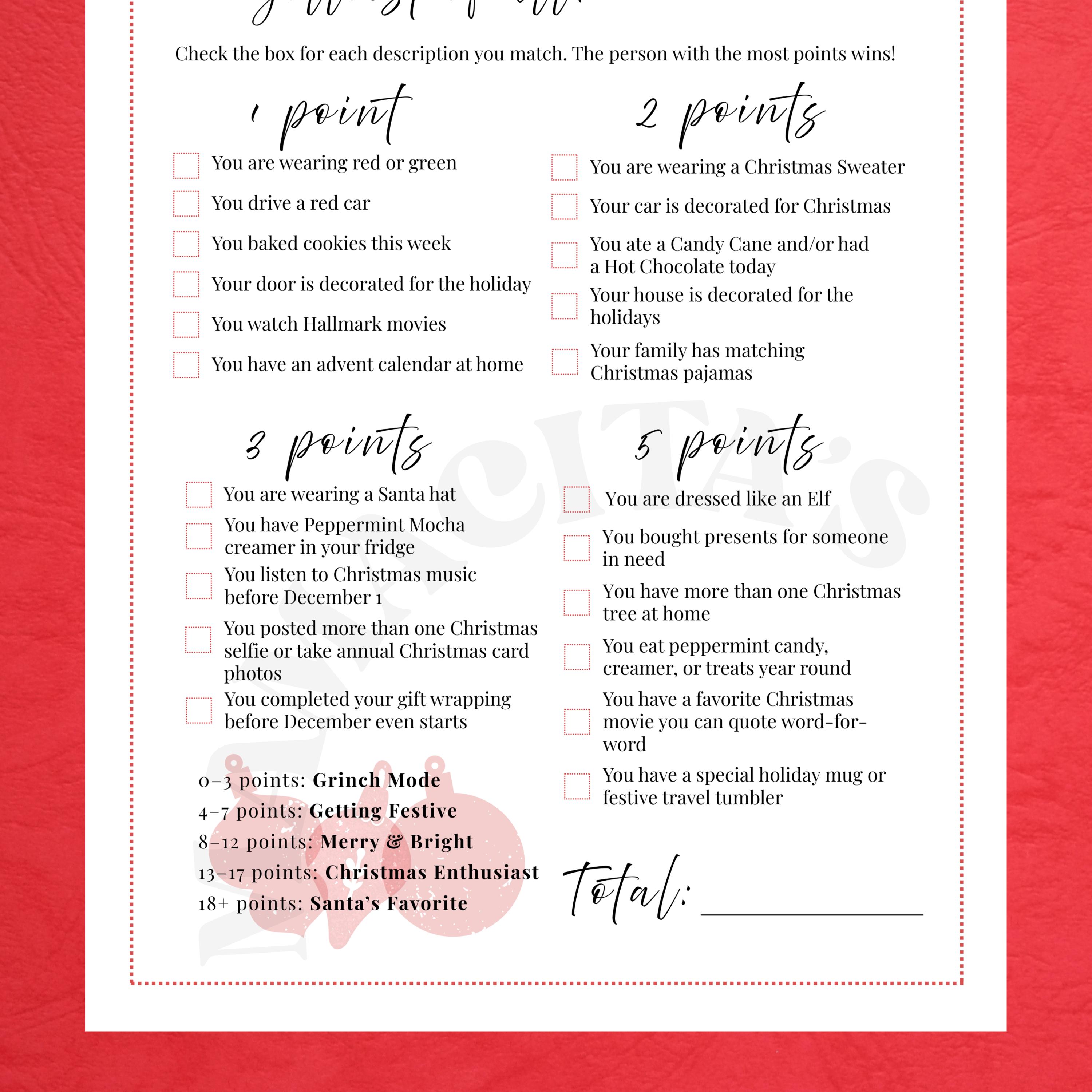 How Jolly Are You Christmas Game | Christmas Party Game | Printable ...