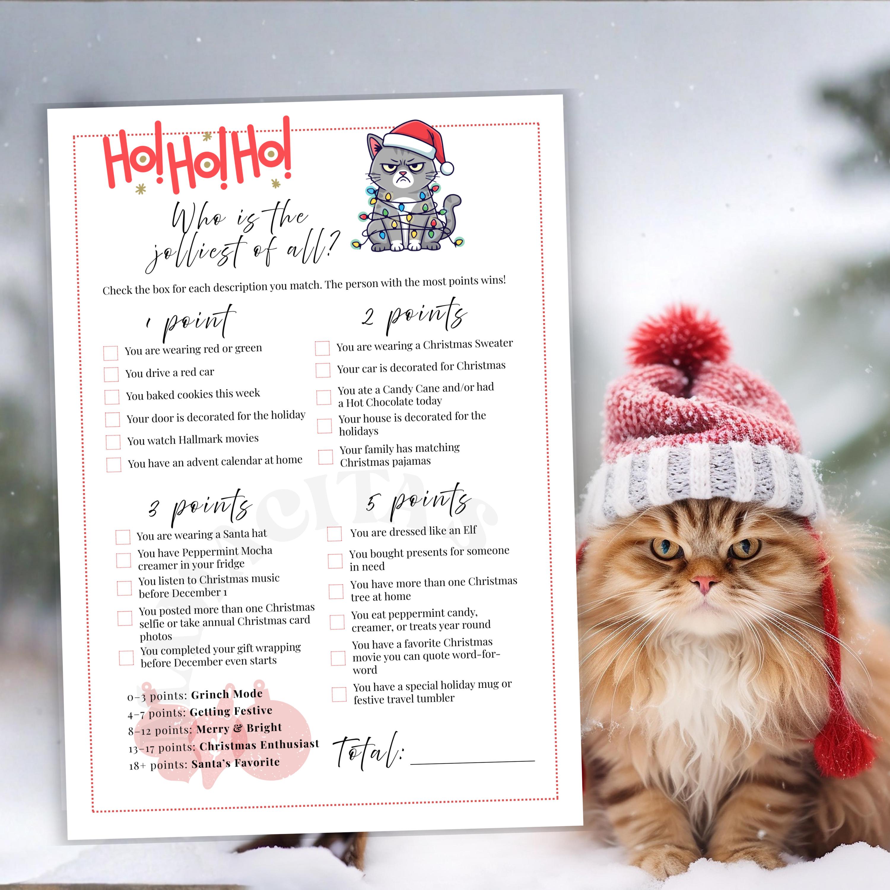 How Jolly Are You Christmas Game | Christmas Party Game | Printable ...