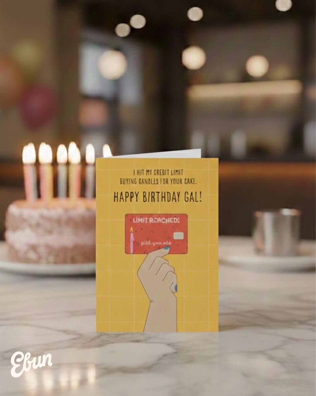 Funny Birthday Card for Her, Credit Limit Joke, Irish Designed, A6 ...