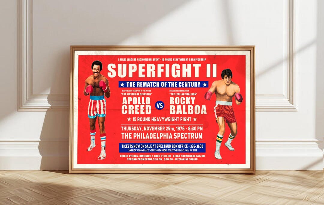 Apollo Creed Vs Rocky Balboa Poster - Superfight II - Rematch Print - Etsy