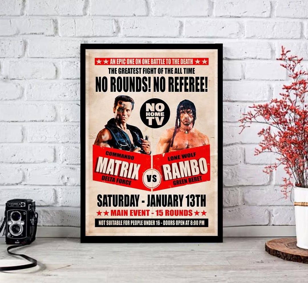 Vintage Action Movie Vs Boxer Poster, Vintage 80s Movie-style Print - Etsy