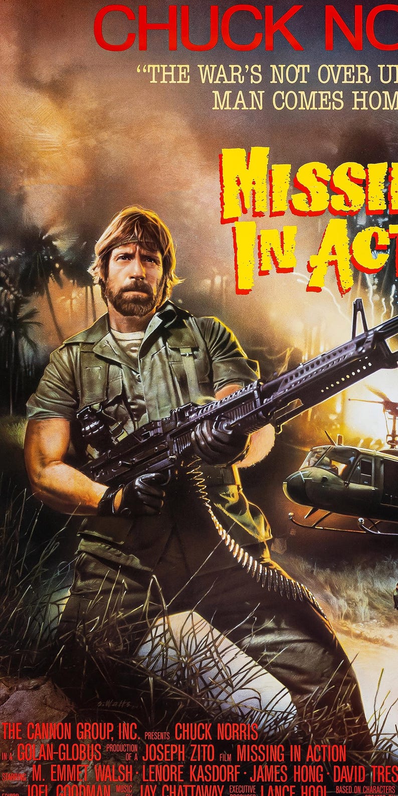 Chuck Norris 'missing in Action' Movie Poster – Retro Military Film ...