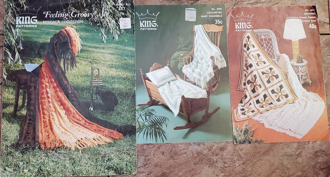 Vintage - 3 King Pattern Leaflets – Crochet and Knitting – Baby ...