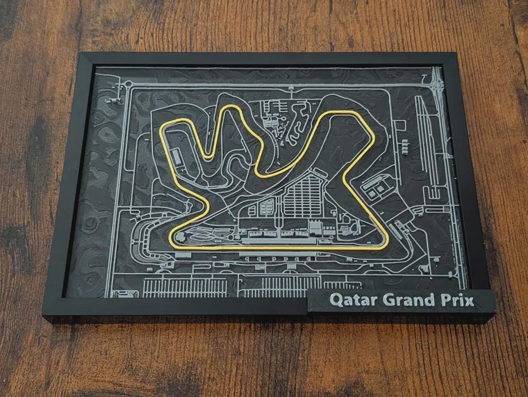 Lusail Circuit Wall Decoration: Qatar Grand Prix Race Track (3D Layered ...