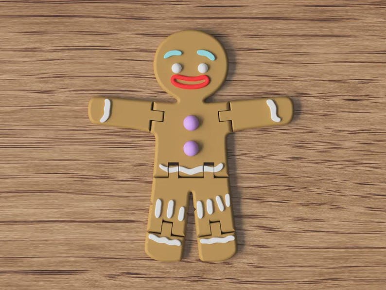 Gingerbread Man From Shrek – 3D Printed Figure – With Flexible Joints ...