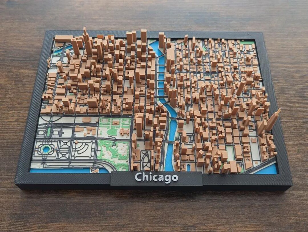 Chicago 3D Miniature – Skyline & City Model – Modern Decor – Illinois ...