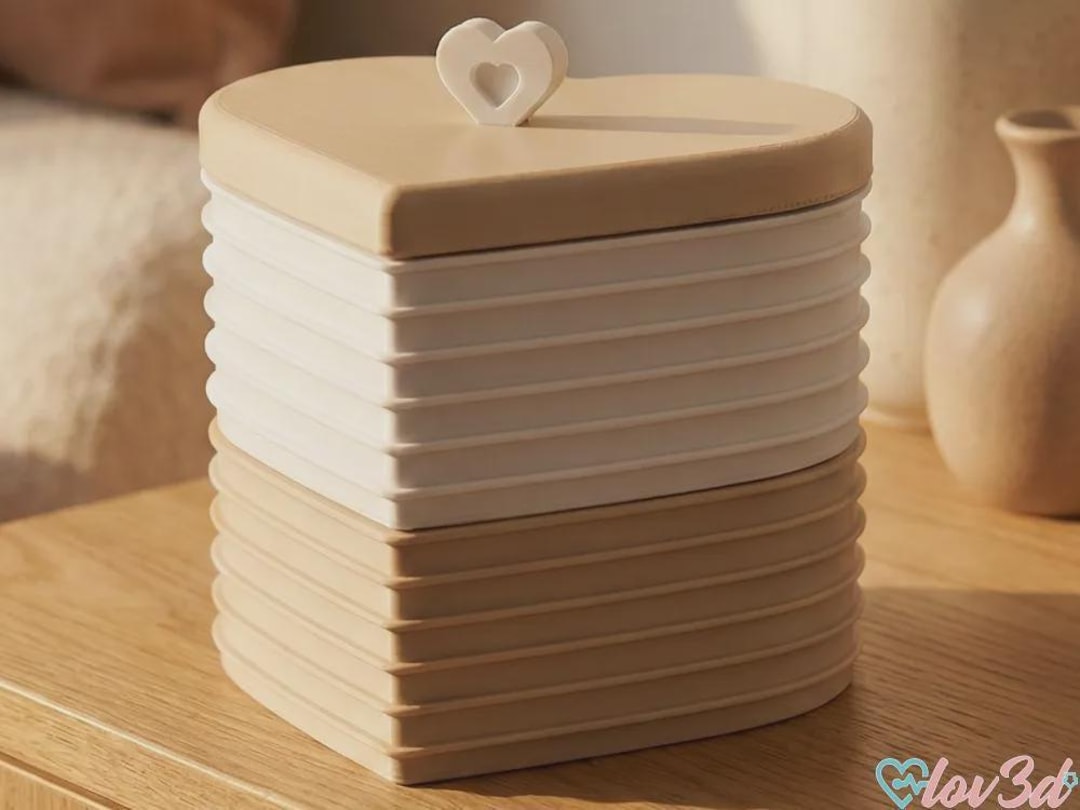 Stackable Heart-shaped Storage Box – Modern Storage With a Ribbed ...