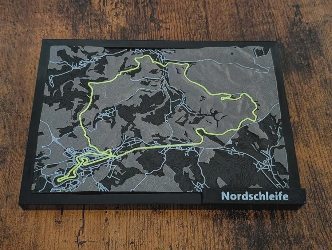 Nordschleife 3D Miniature – Topographic Track Map – Nürburgring Design ...