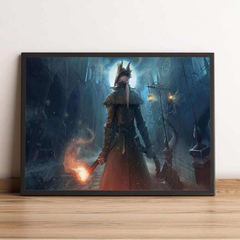 Bloodborne Poster, Hunter Wall Art, Wall Decor, Canvas Print #4 - Etsy