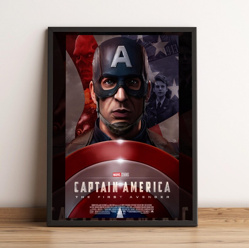 Captain America Poster, Steve Rogers Wall Art, Wall Decor, Canvas Print ...