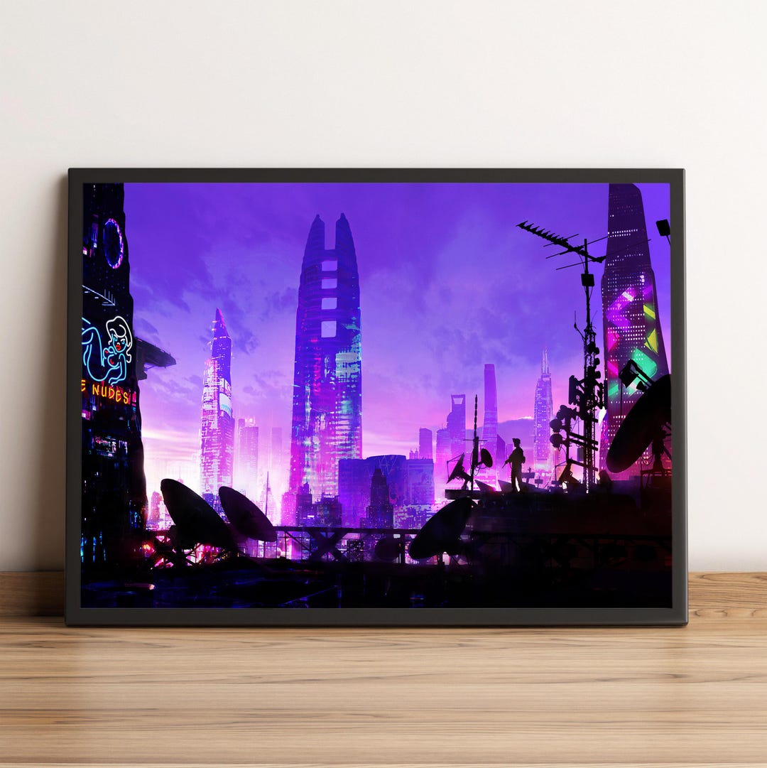 Cyberpunk Night City Poster, Cyberpunk Wall Art, Wall Decor, Canvas ...