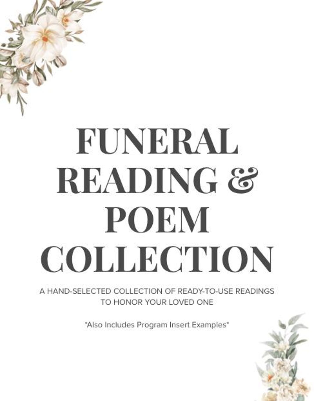 Funeral Readings & Poems • Memorial Speech and Program Text • Printable ...