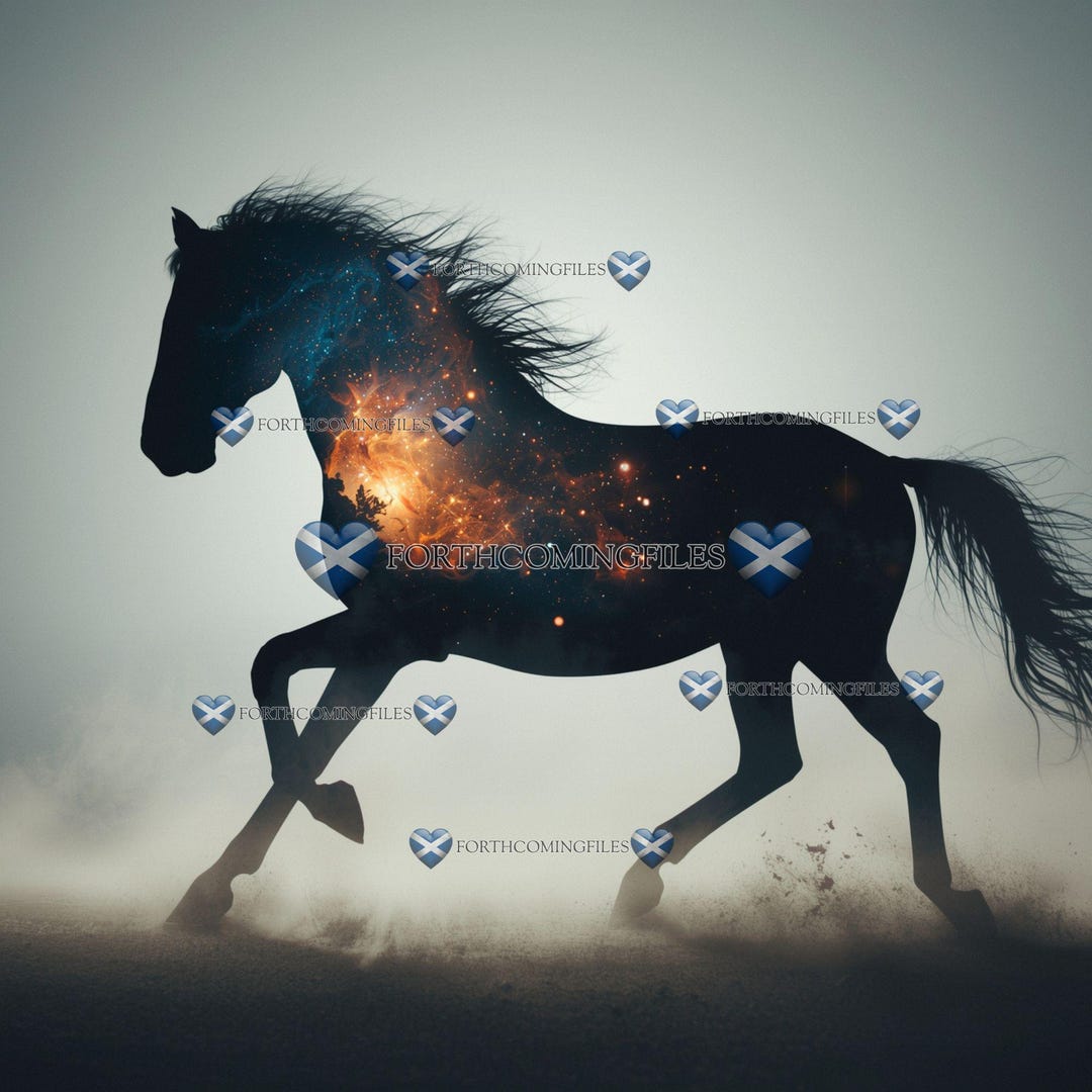 Cosmic Horse Silhouette Print, Nebula Equine Wall Art (digital Download ...