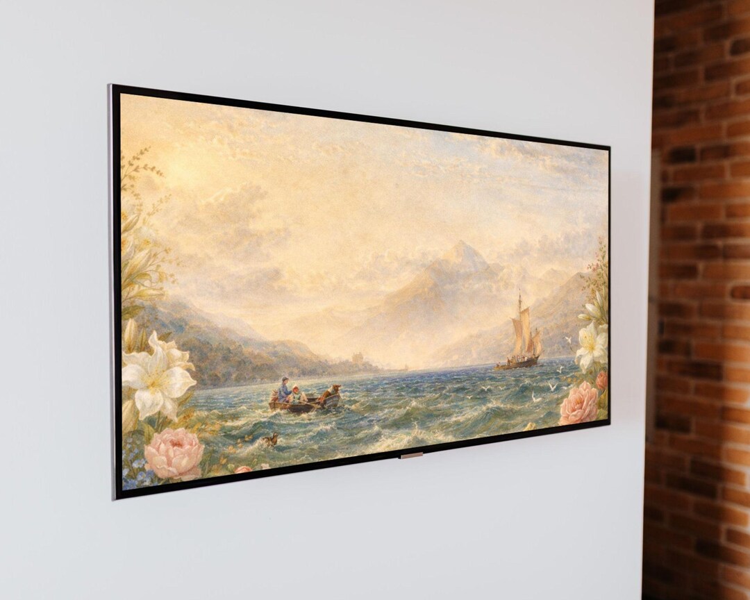 Vintage Wall Art Digital Download Coastal Seascape Print; Romantic ...