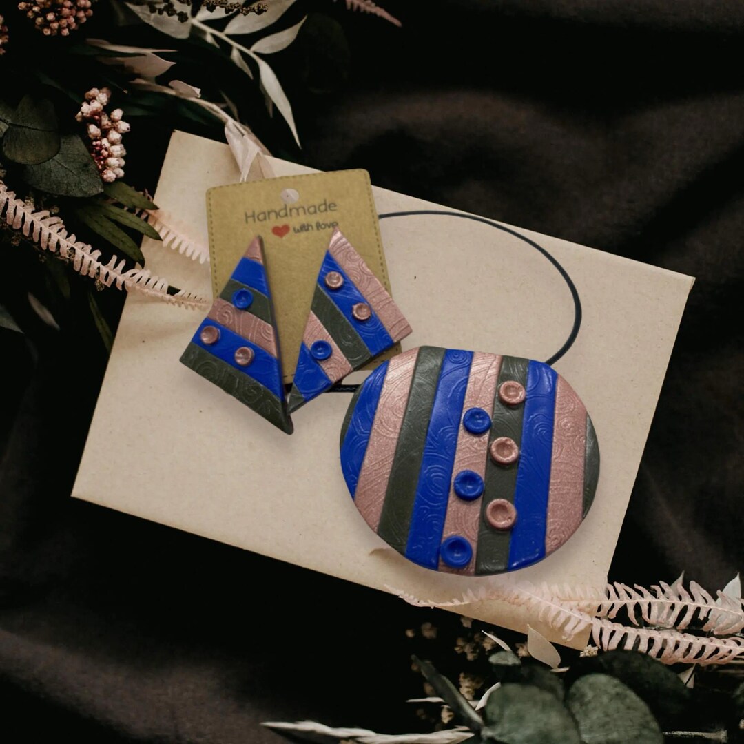 Handmade Unique Jewelry Set – Necklace and Earrings - Etsy