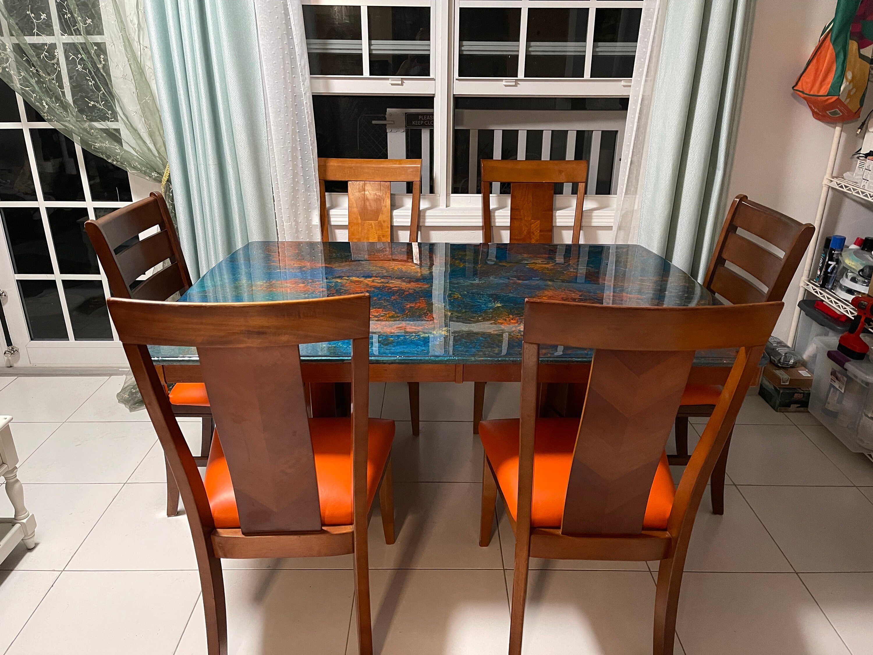 Hand Painted Dining Table With Chairs - Etsy