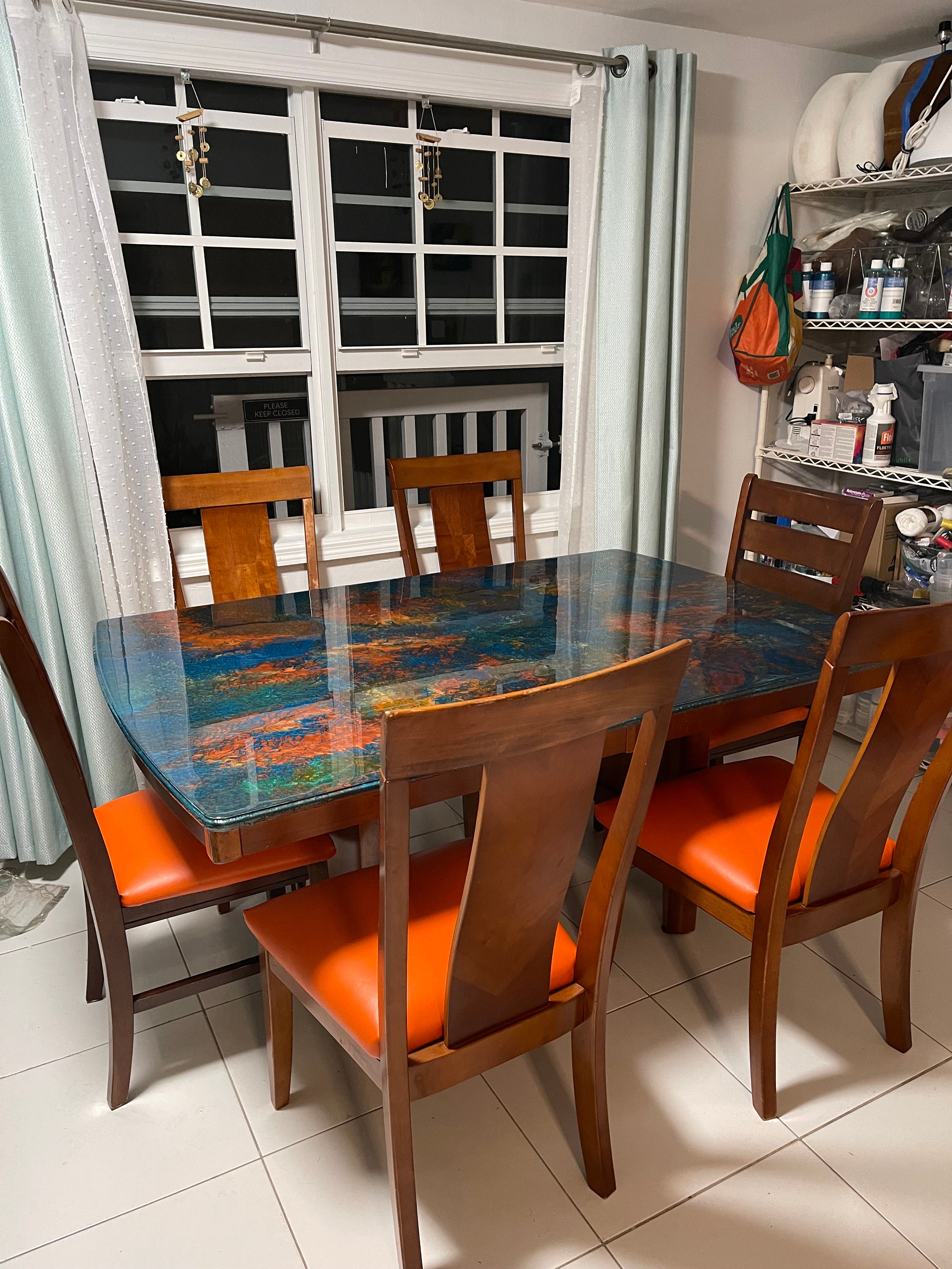 Hand Painted Dining Table With Chairs - Etsy