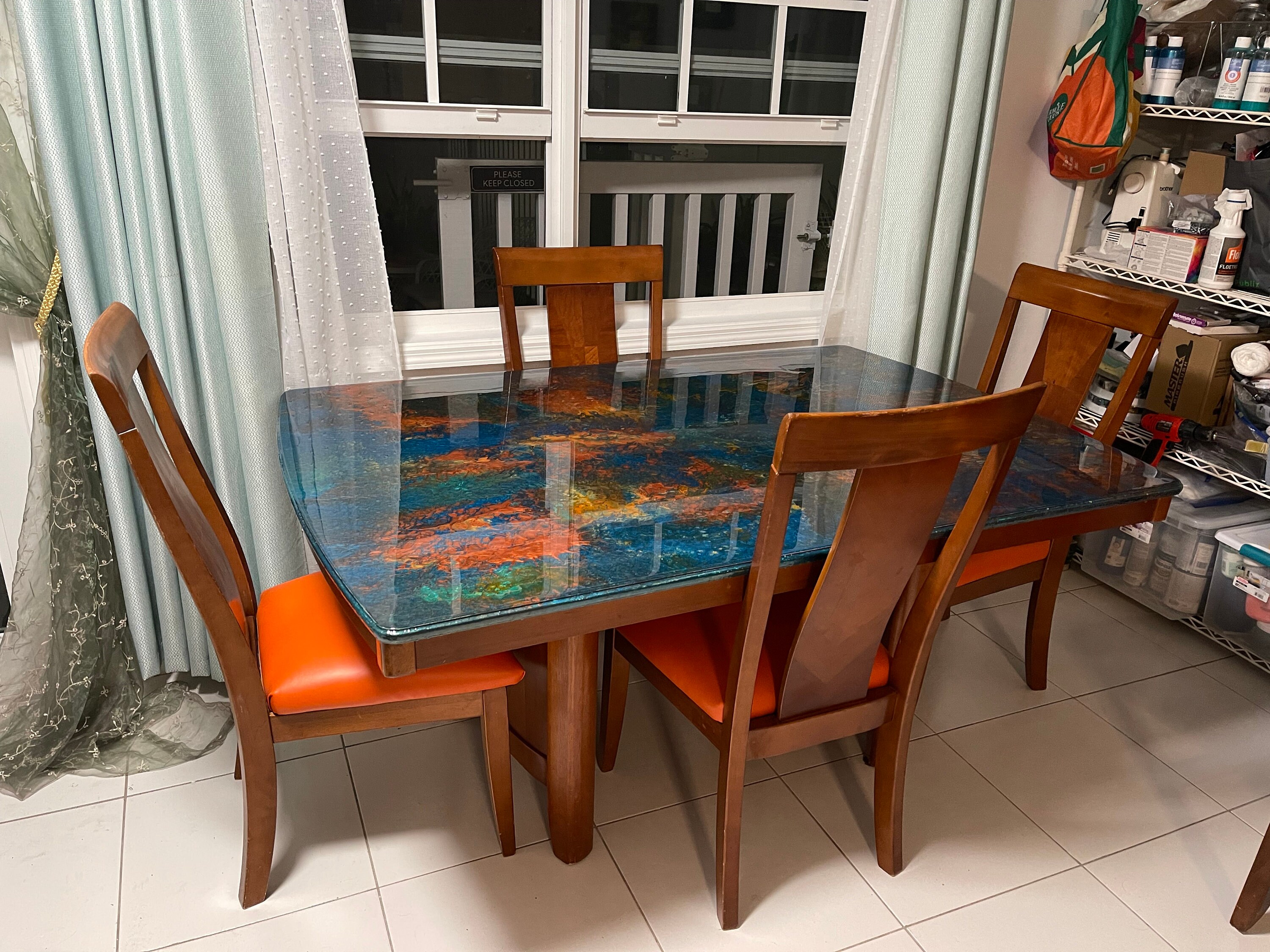 Hand Painted Dining Table With Chairs - Etsy