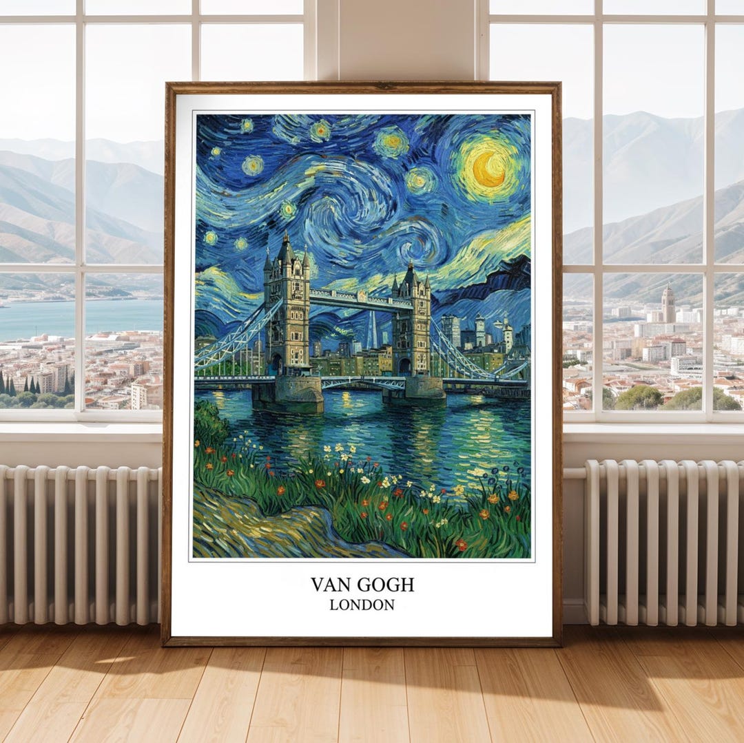 Van Gogh Inspired Tower Bridge Art Print for Art Lovers - London ...