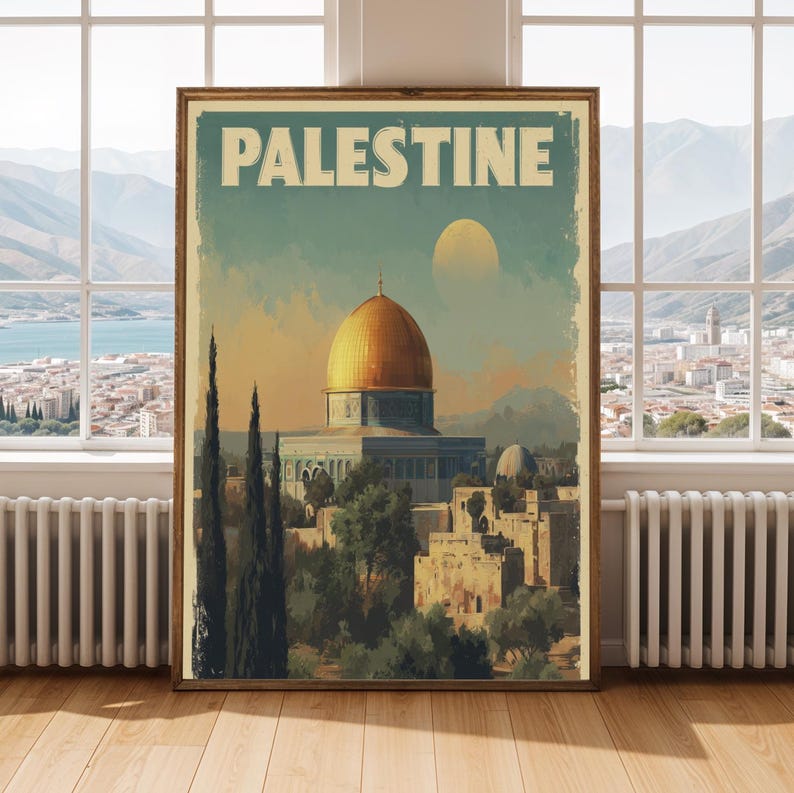 Palestine Travel Poster, Dome of the Rock, Jerusalem Print - Etsy