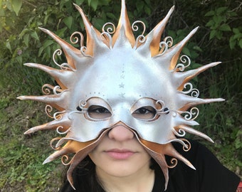 Large Leather Sun Mask | Etsy