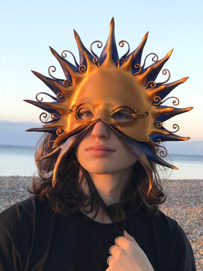 Large Leather Sun Mask - Etsy