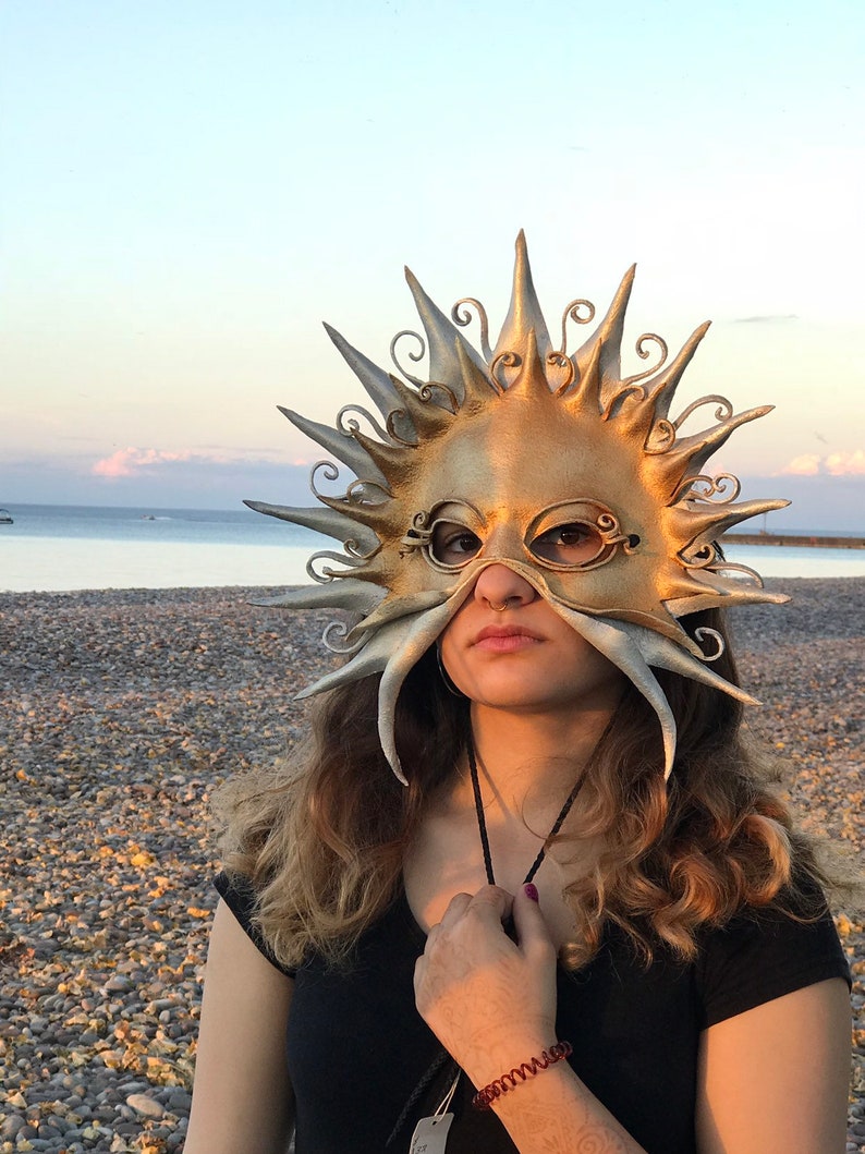 Large Leather Sun Mask - Etsy