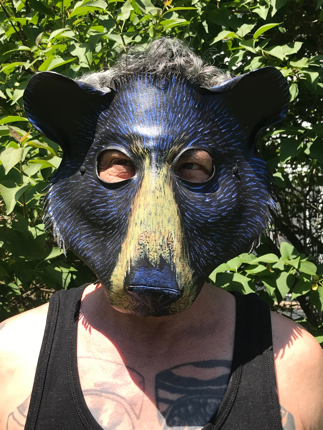 Leather Bear Mask - Etsy