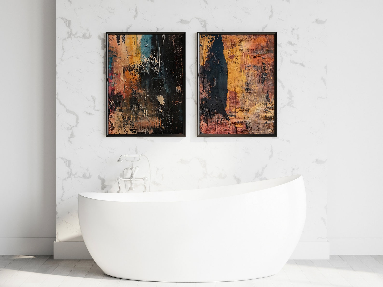 Digital Download Wall Art Set of 2 - Abstract Modern Minimalist Decor ...