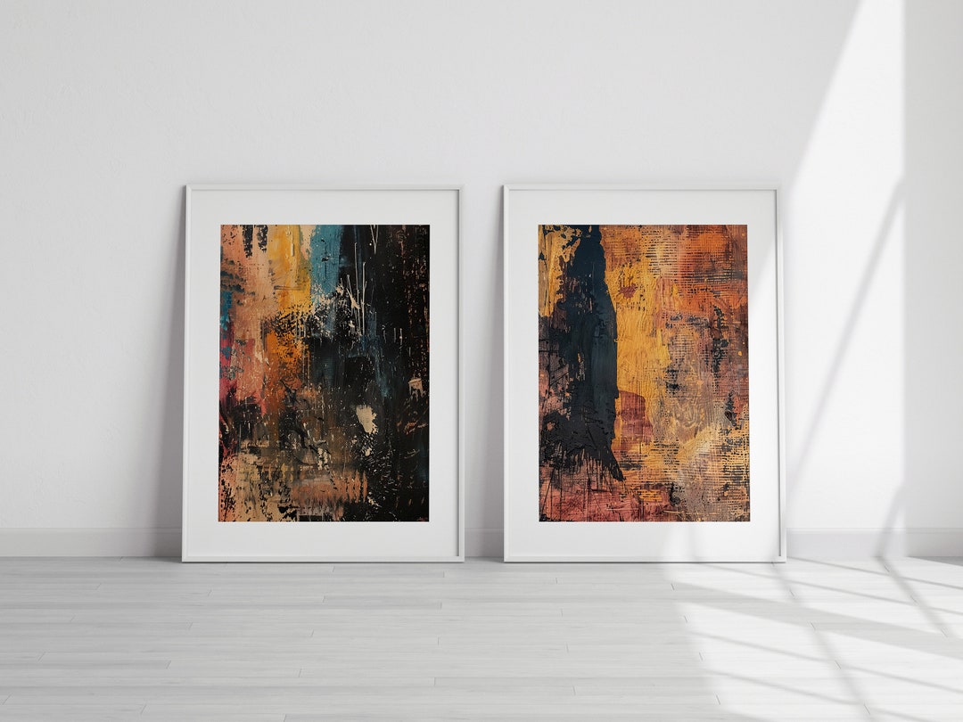 Digital Download Wall Art Set of 2 - Abstract Modern Minimalist Decor ...