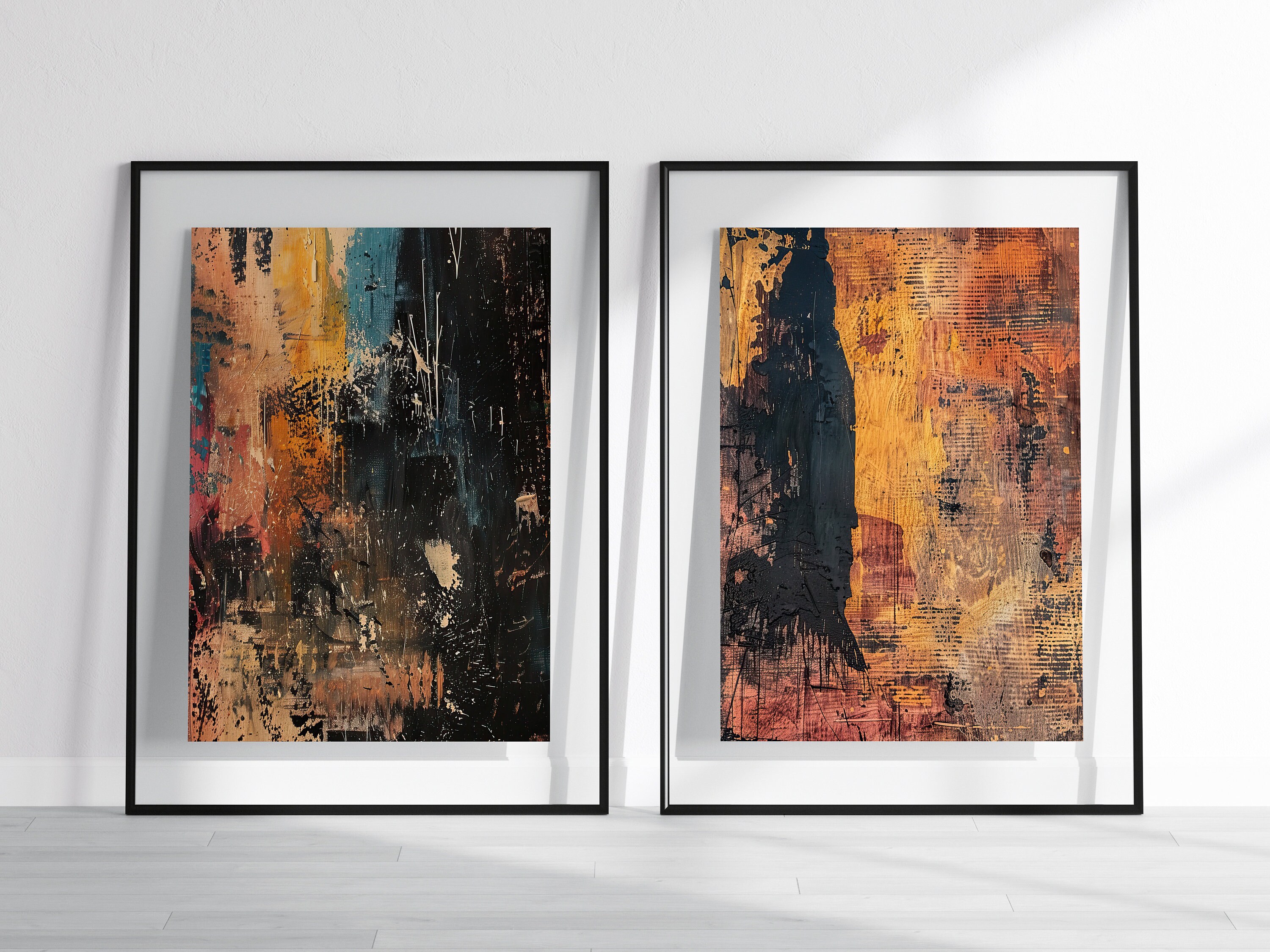 Digital Download Wall Art Set of 2 - Abstract Modern Minimalist Decor ...