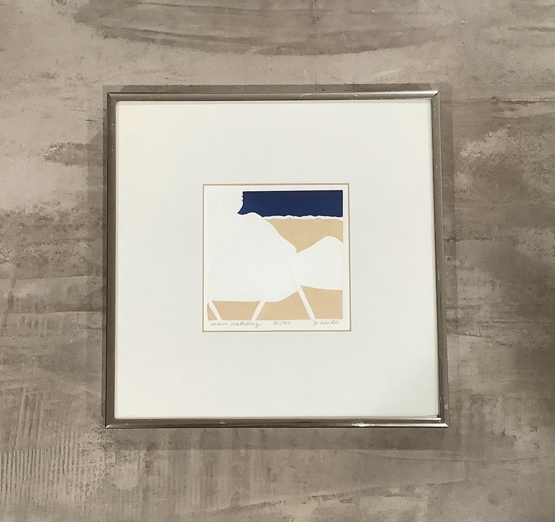 Vintage Jan and Jonathan Heath Wave Watching Framed Limited Edition ...