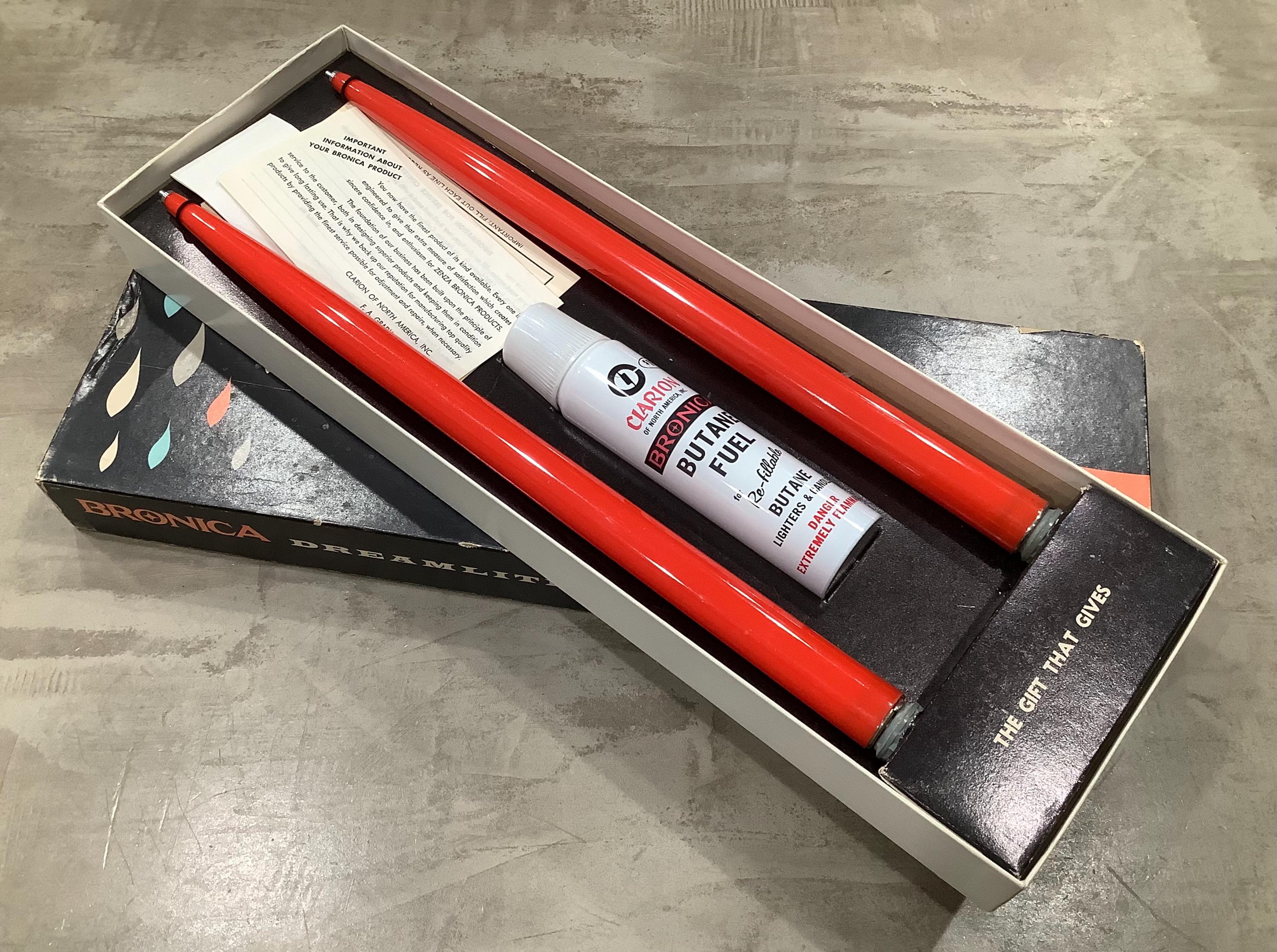Vintage Bronica Dreamlite Red Butane Candles / Gas Operated Candle Set ...