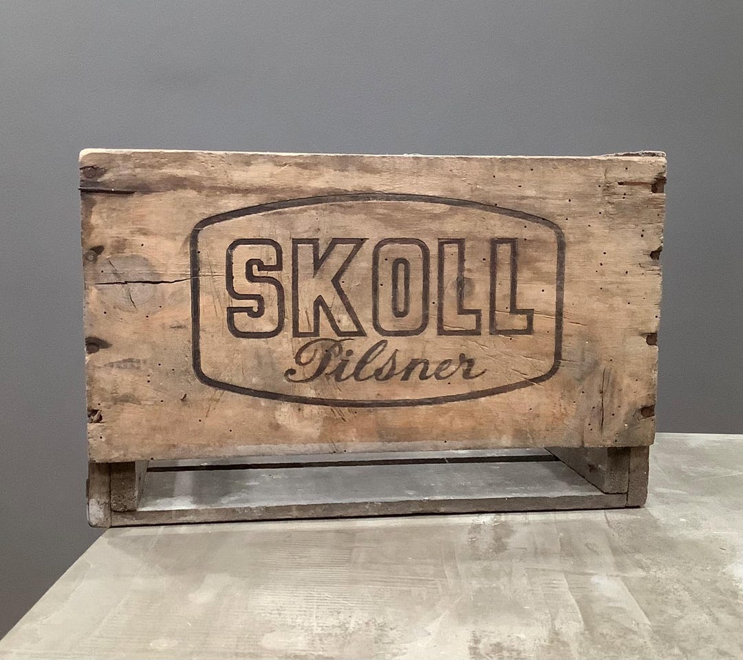Vintage Skoll Wood Pilsner Beer Box / Wooden Beer Crate - Etsy