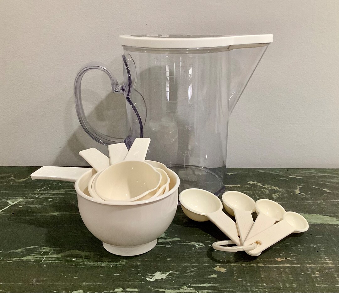 Vintage White Dansk Measuring Set / Pitcher Spoons and Cups - Etsy