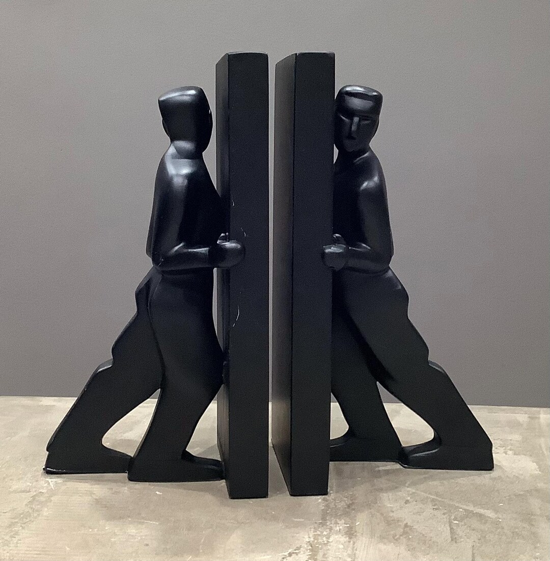 Vintage Leaning Man or Pushing Men Bookends Designed by Chris Collicott ...
